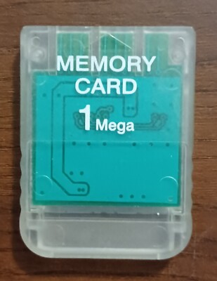 PS1 Emerald Green 1MB Memory Card Only 15 Blocks Memory PlayStation 1 ...