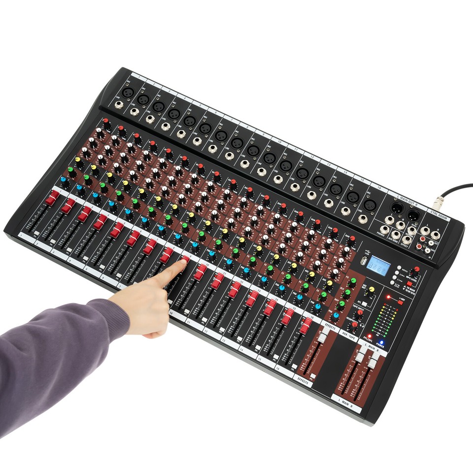 16-Channel Studio Audio Mixer Bluetooth USB Digital Sound Mixing ...