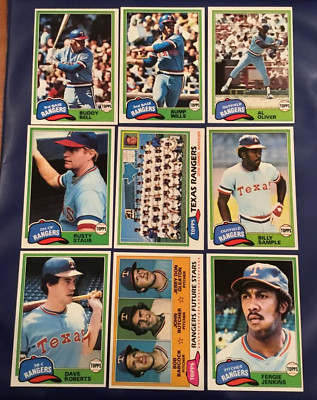 1981 Topps TEXAS RANGERS Complete Team Set 27 Cards JENKINS, WILLS ...