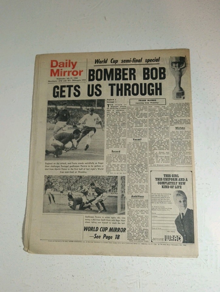 Daily Mirror England Does It: In The Final World Cup 1966 Newspaper 27 ...