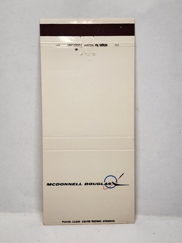 Vintage Matchbook Cover - MCDONNELL DOUGLAS Airplane Fly Jet Airline ...