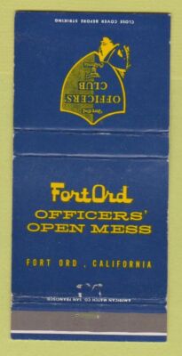 Matchbook Cover - Fort Ord Officers' Open Mess CA WEAR 30 Strike | eBay