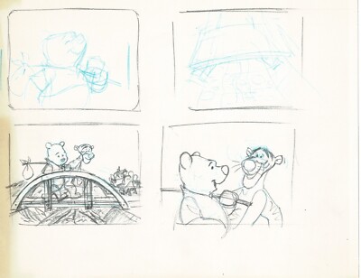 Winnie the Pooh Disney Original Production Storyboard Drawing 1977 ...