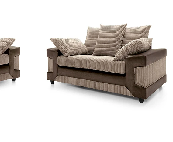 New Amara Corner Sofa Jumbo Cord Suite Set Footstool 3 2 Seater Grey ...