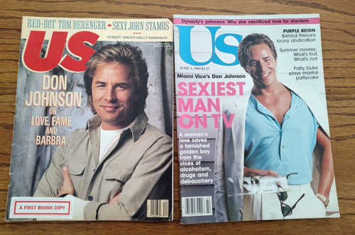 2 US Magazines June 3, 1985 + Oct 3, 1988 MIAMI VICE Don Johnson Man Of ...