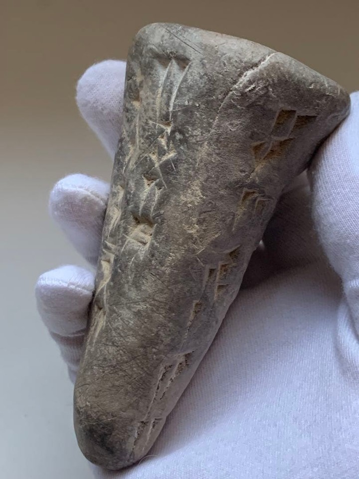 Ancient Mesopotamia cuneiform cone clay tablet excavated in Gandhara ...