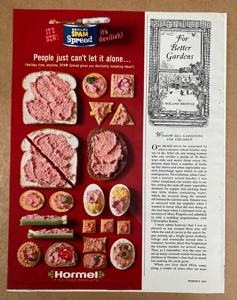 1964 Quaker Oats Cereal Print Ad Nothing Better For Me / Deviled Spam ...