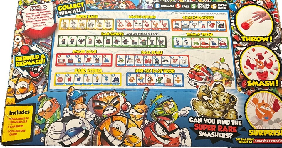 Zuru Smashers Super Smash Pack 30 Smashers Series 1 Sports Sealed Box ...