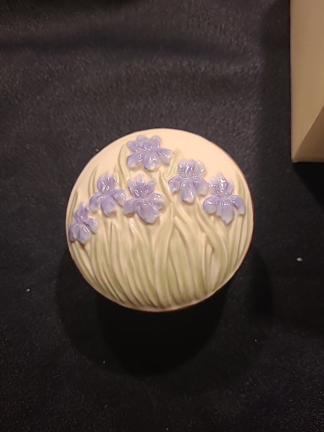Lenox Purple Iris Flower Trinket Box | eBay