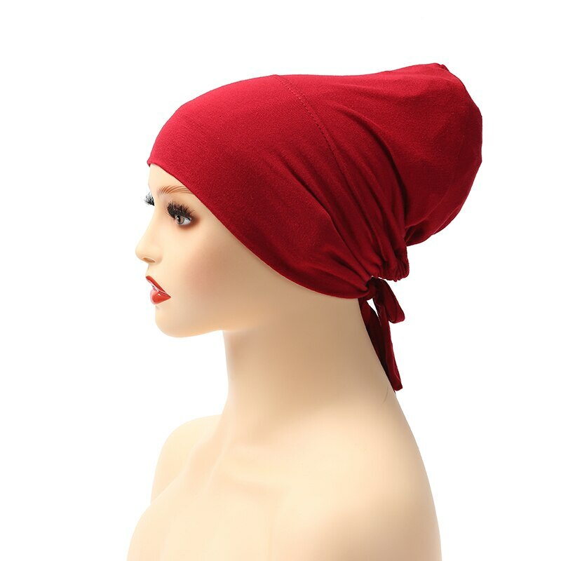 New Muslim Ladies Modal Stretch Turban Hijab Cap Hair Head Wrap Solid ...