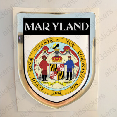 Maryland USA Sticker Seal Resin Domed Flag United States Stickers ...