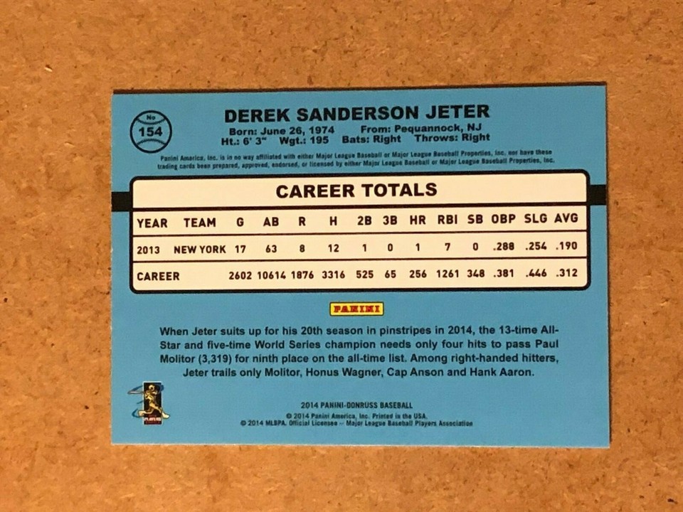 2014 Donruss Derek Jeter #154 EX | eBay