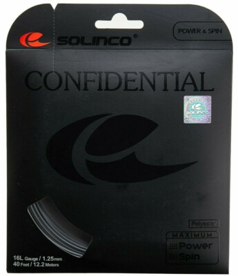 SOLINCO CONFIDENTIAL TENNIS STRING 1.25MM 16L G ONE 12M SET DARK SILVER ...