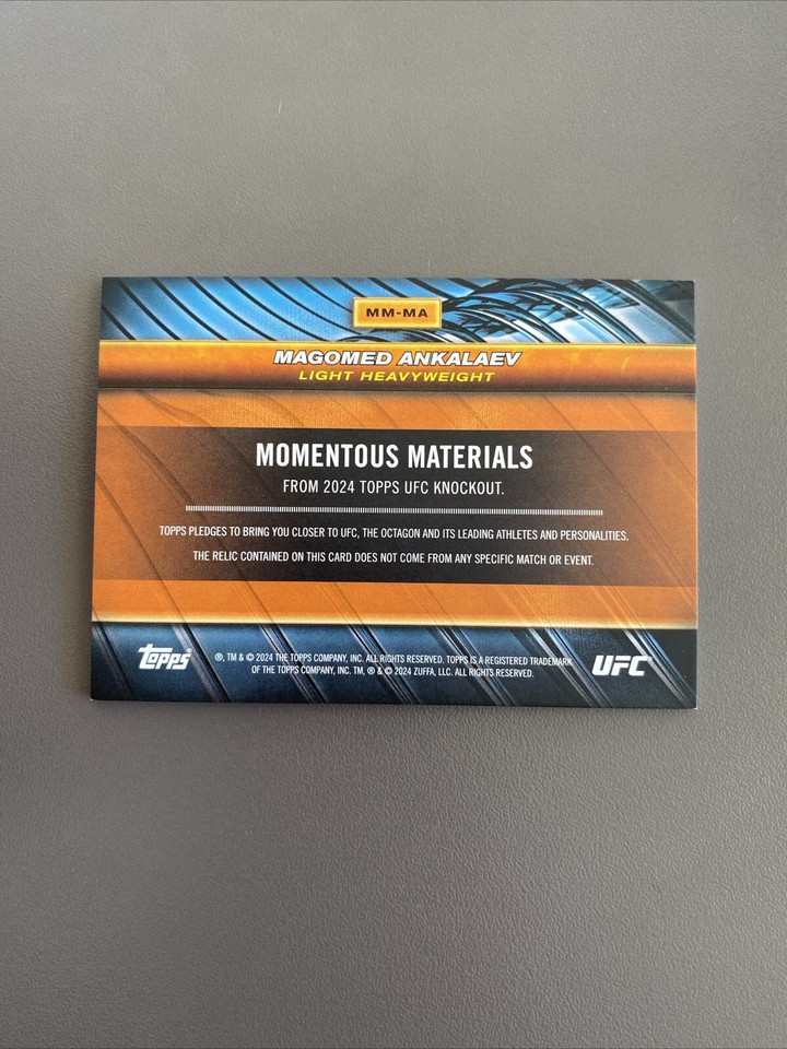 2024 Topps Knockout Magomed Ankalaev Momentous Materials Patch 06/25 | eBay