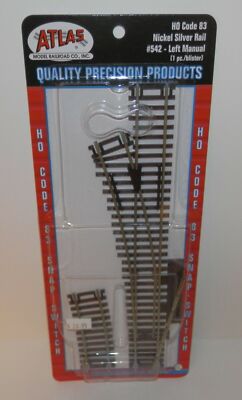 Atlas HO Scale Code 83 Nickel Silver Manual Switch Left #542 NIP | eBay