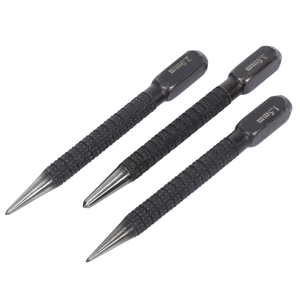 3pcs High-carbon Steel Center Punch Set 10cm Non Slip Center Punch ...