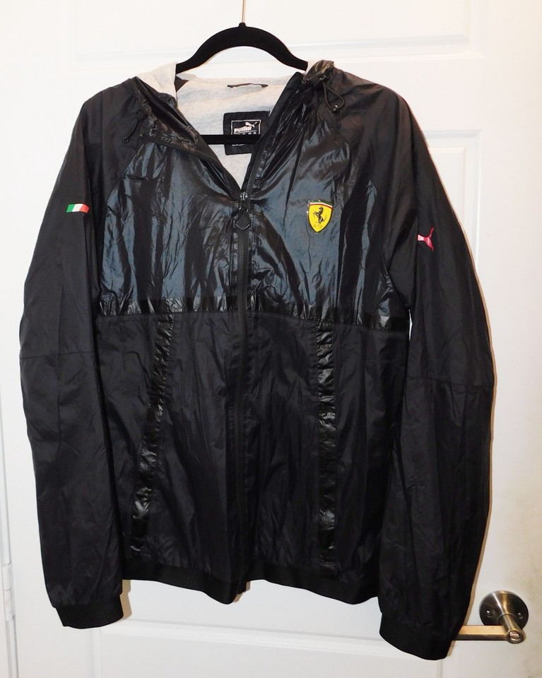 Scuderia Ferrari Puma Windbreaker Jacket Black Nylon Medium | eBay