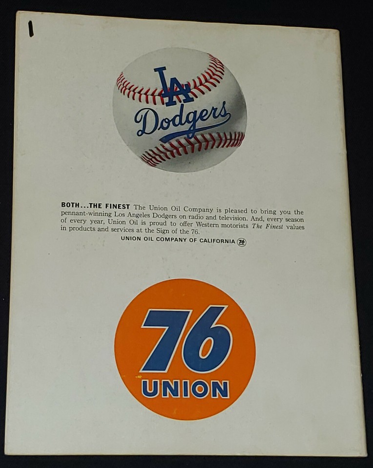 1963 MLB WORLD SERIES LOS ANGELES DODGERS vs NY YANKEES PROGRAM AT LOS ...