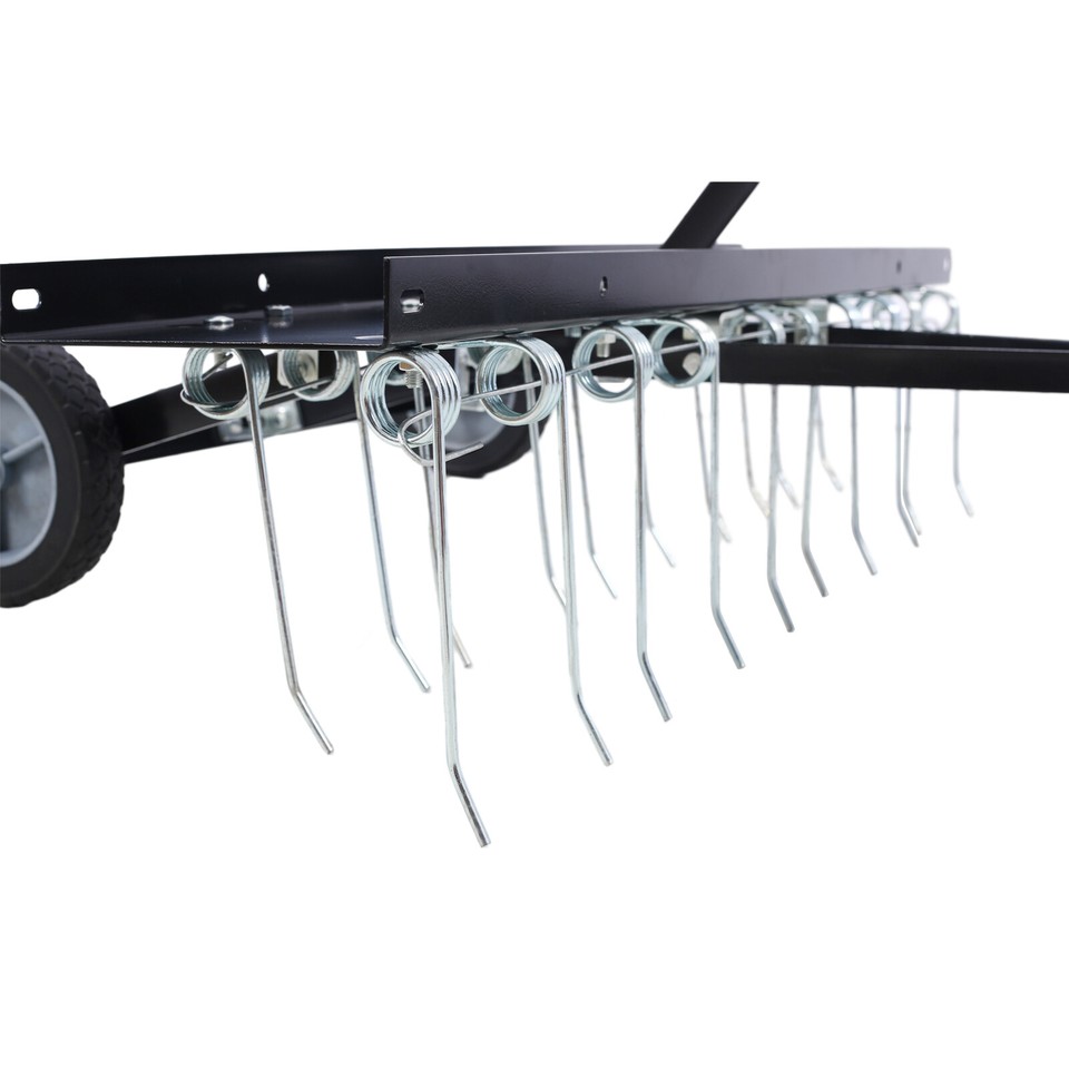 40" Lawn Sweeper Landscape Tractor Rake Tine Tow Dethatcher Pull Behind ...