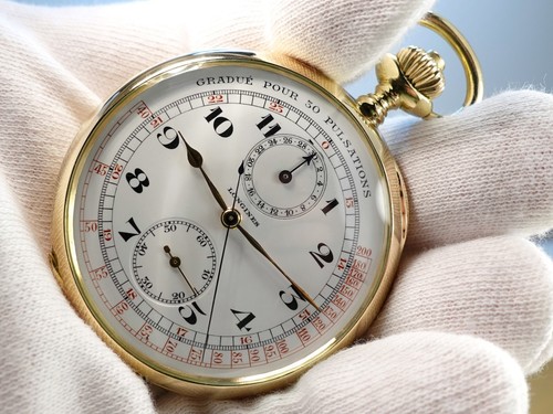 LONGINES DOUBLE FACE-SIDED ANTIQUE SWISS SOLID GOLD 18K POCKET WATCH ...