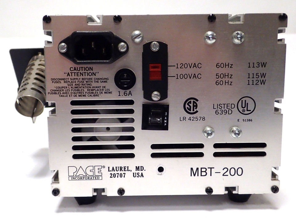 PACE MBT-200 MICRO BENCH TOP SOLDERING STATION w/ SOLDERING HANDPIECE ...