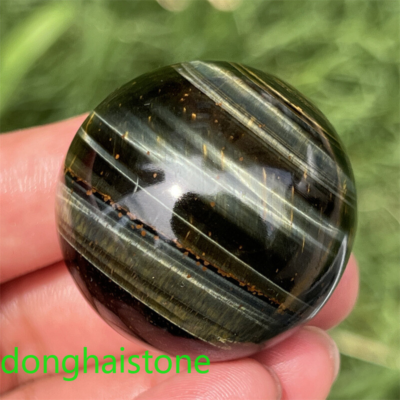 29mm+ 1pc Natural Blue Tiger’s Eye Jasper sphere quartz crystal Ball ...