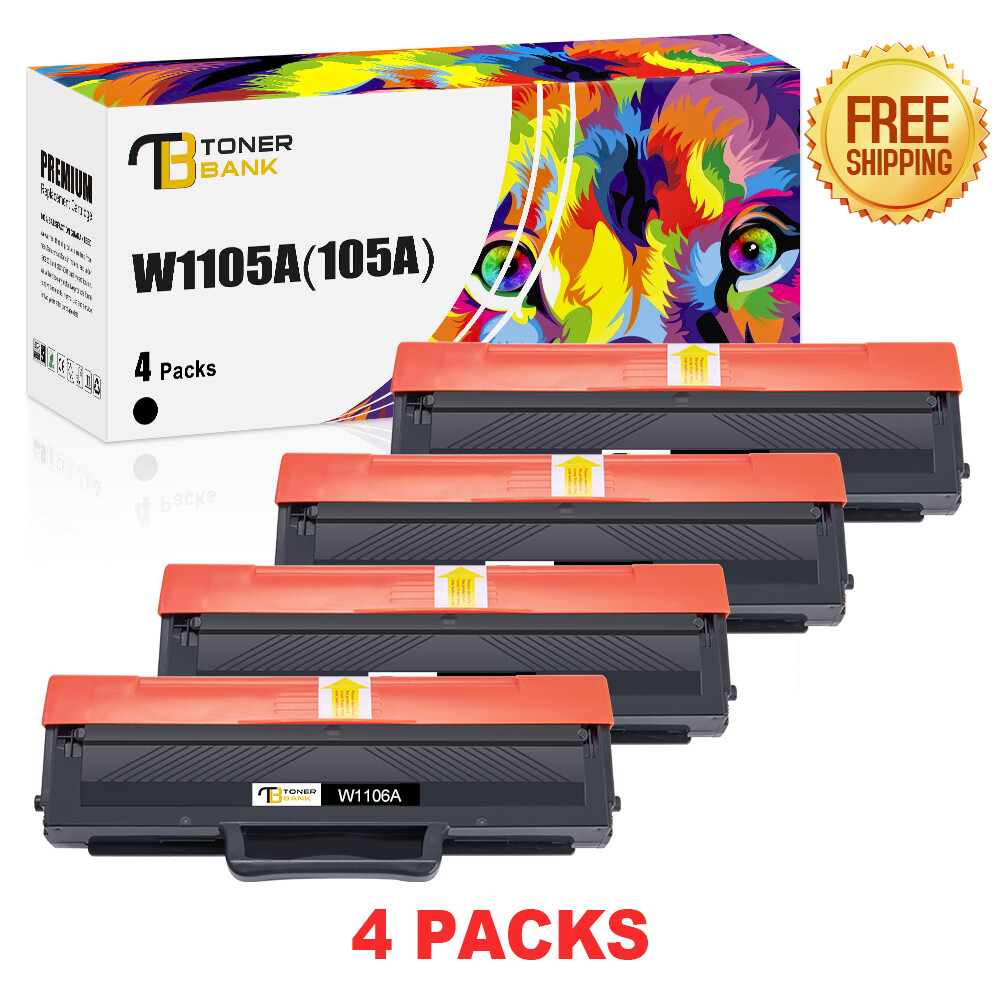 4PK W1105A 1105A Toner Cartridge Fit for HP LaserJet Pro 107r 107a MFP ...