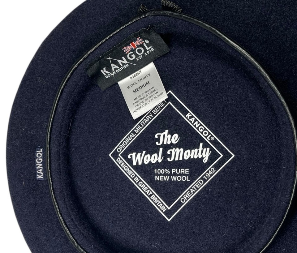 KANGOL 0248HT Navy Blue THE WOOL MONTY BERET French Military-Style Hike ...