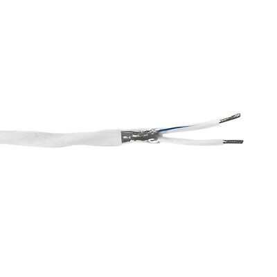 1000' M27500-20TG2T14 20 AWG 2C Shielded Mil-Spec Cable 150°C White ...