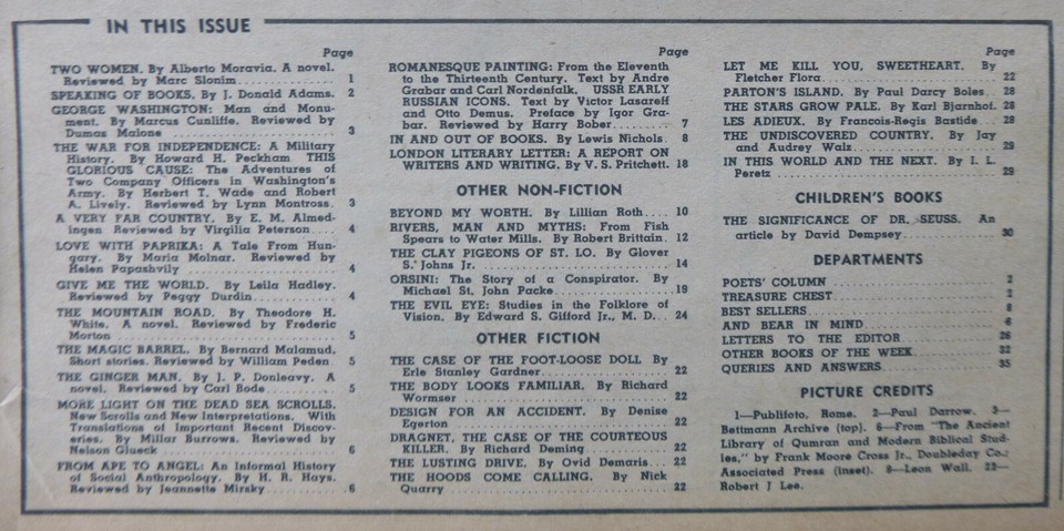 ALBERTO MORAVIA - TWO WOMEN - MARC SLONIM ITALY May 11 1958 NY Times ...