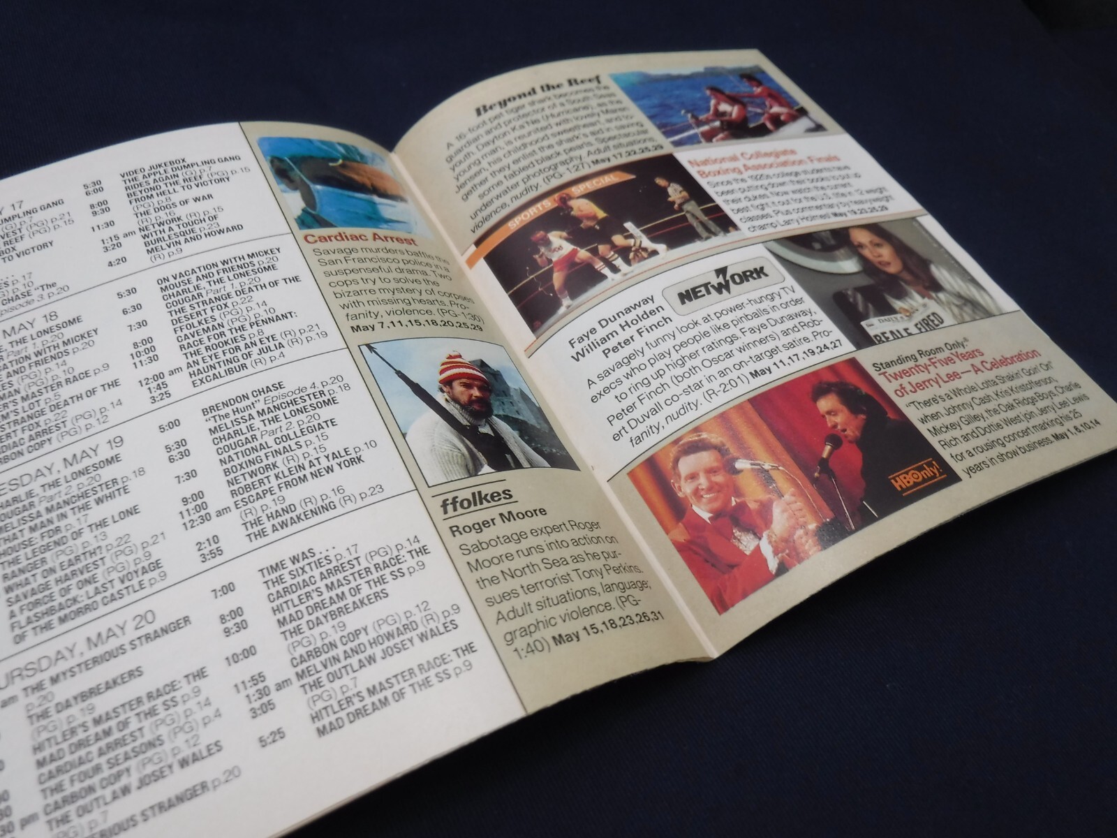 ORIGINAL 1982 May HBO Guide FARRAH FAWCETT Burt Reynolds XLT Vintage TV ...