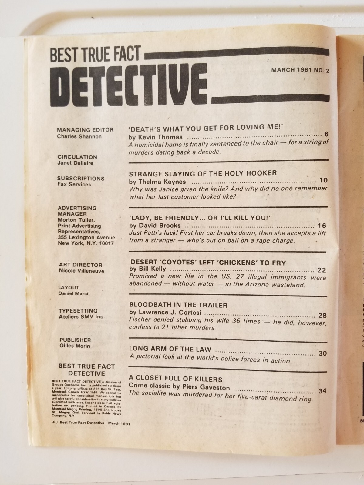 BEST TRUE FACT DETECTIVE 1981 MARCH No 2 Death Kill Torture True Crime ...