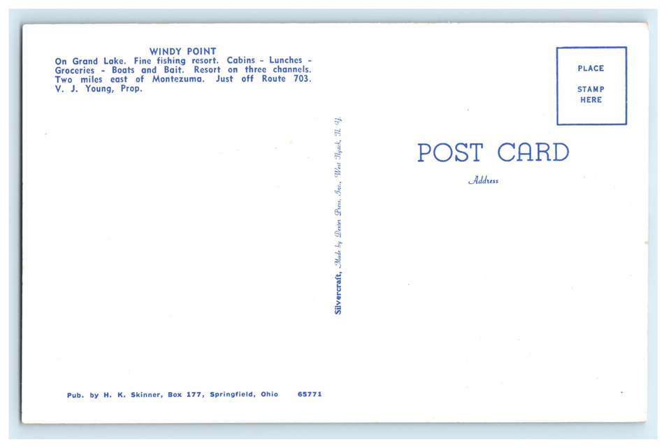 Postcard OH Grand Lake Windy Point Cabins Fishing Resort South Side of ...