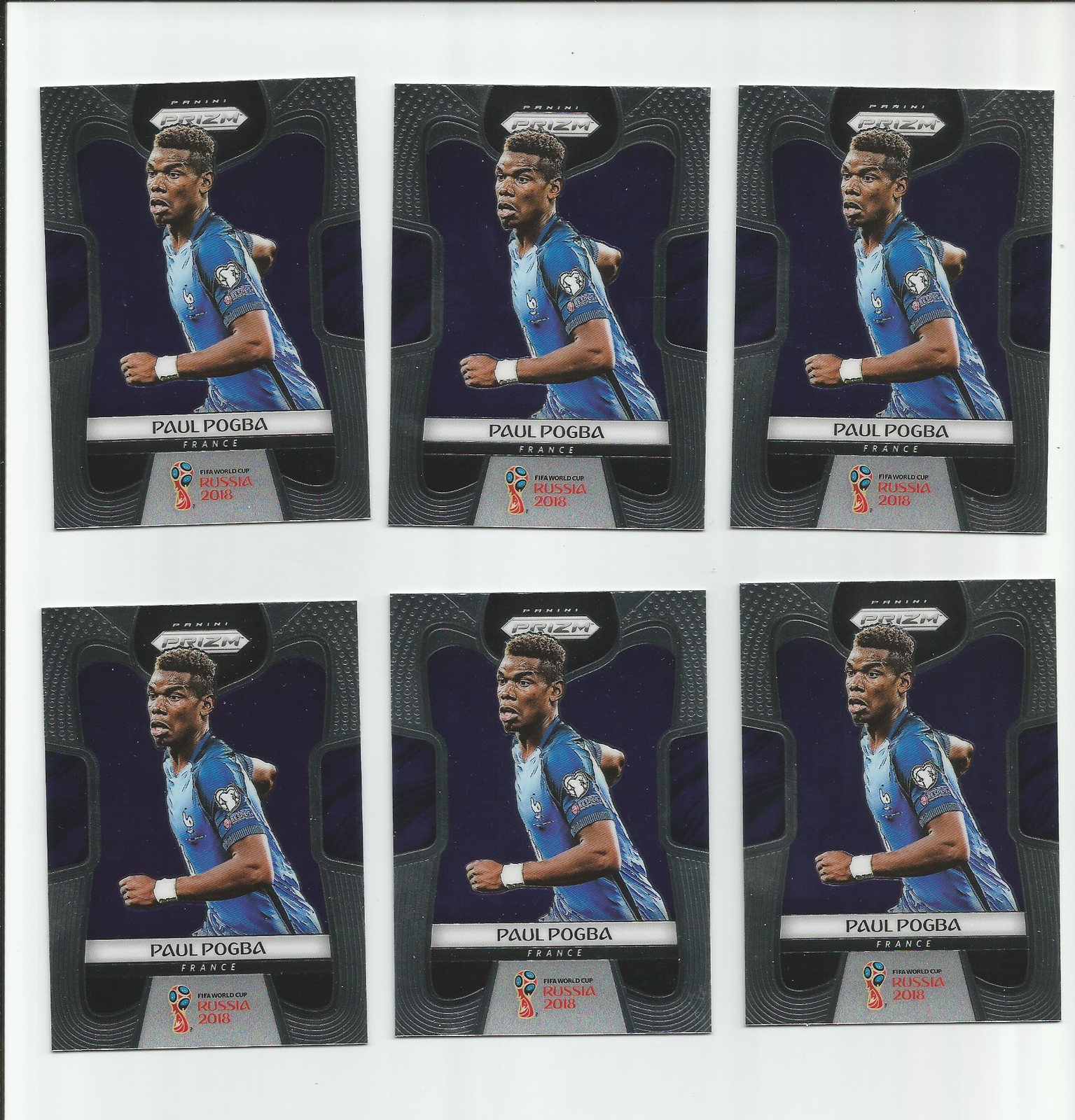 2018 Panini Prizm World Cup Soccer Paul Pogba Base #74 France 6 card ...