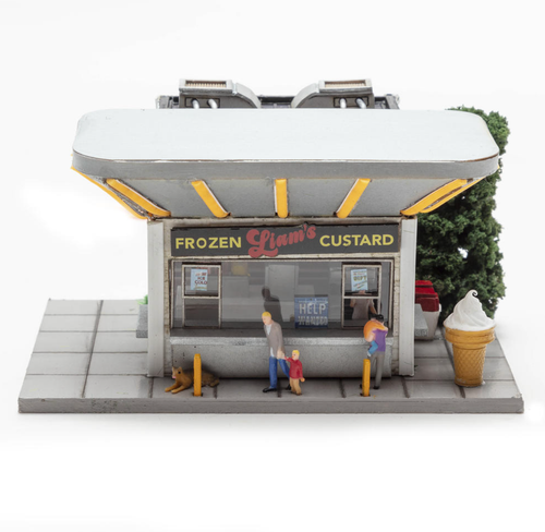 HO Scale Frozen Custard Ice Cream Shop Prelit Figure Vintage Train ...