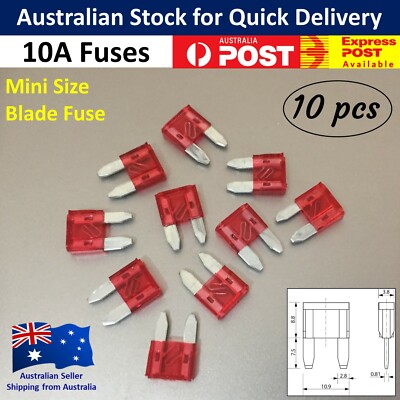 10pcs / 10 Amp Mini Blade Fuse - Red Car Truck Auto Fuses 10A | eBay ...