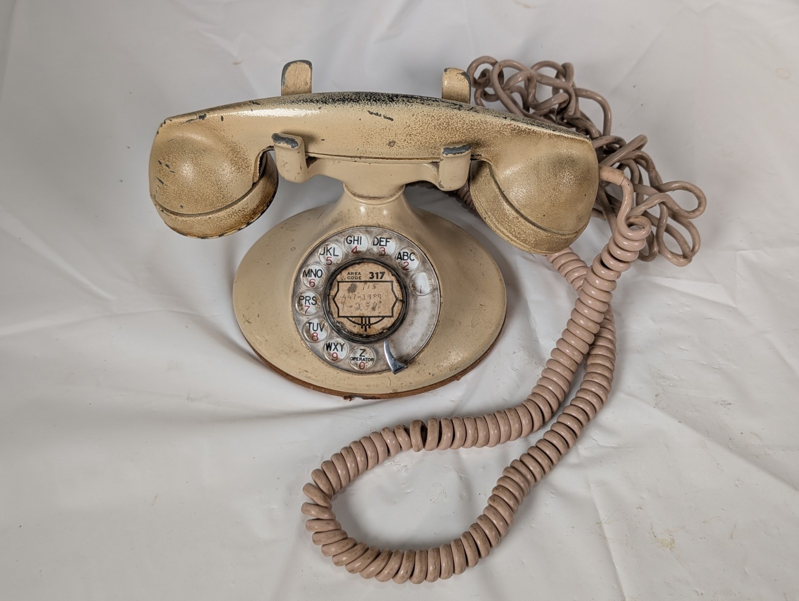 Western Electric 202 / D1 White Rotary Dial Desk Phone & F1 Handset USA ...