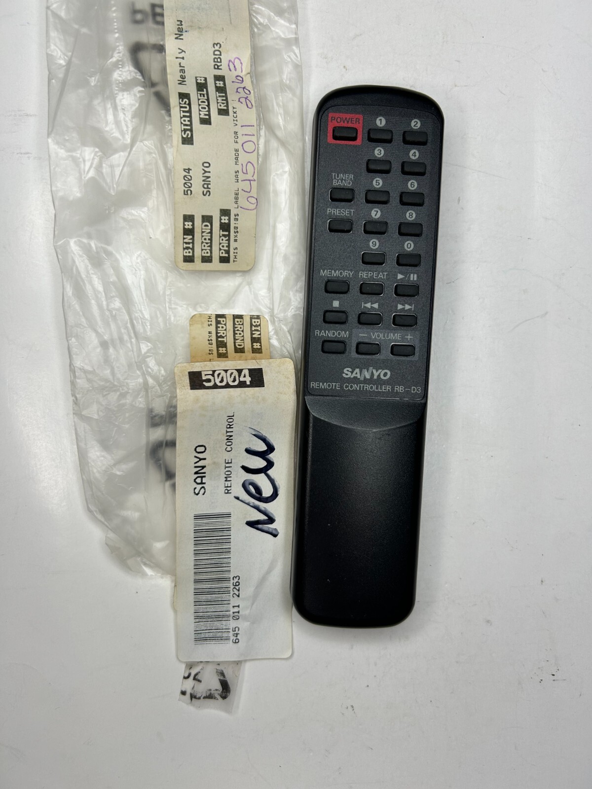 Sanyo RB-D3 Remote Control OEM NOS for DCD3, DCD3U Mini Component ...