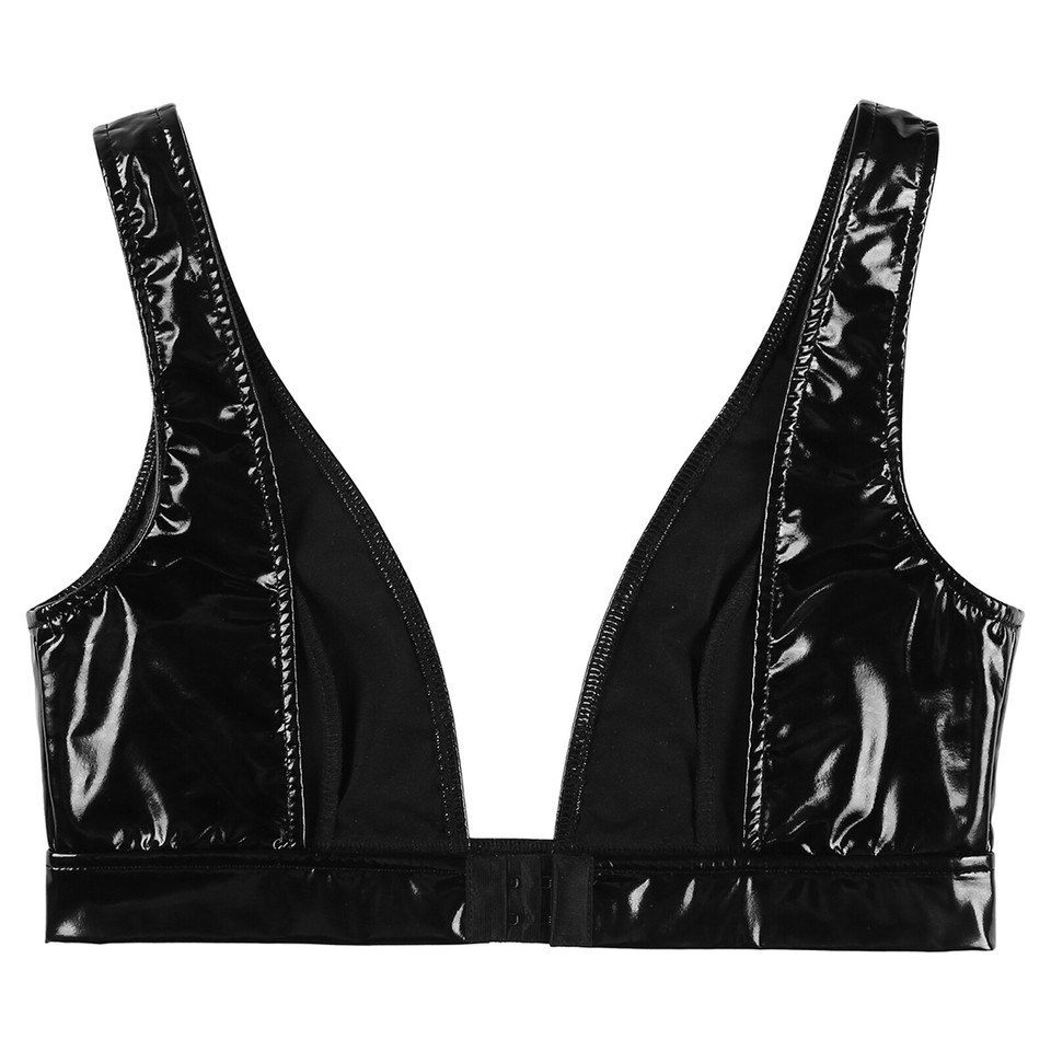 Womens Lingerie Set Bar Bra Top Wet Look Underwear Wetlook Clubwear ...