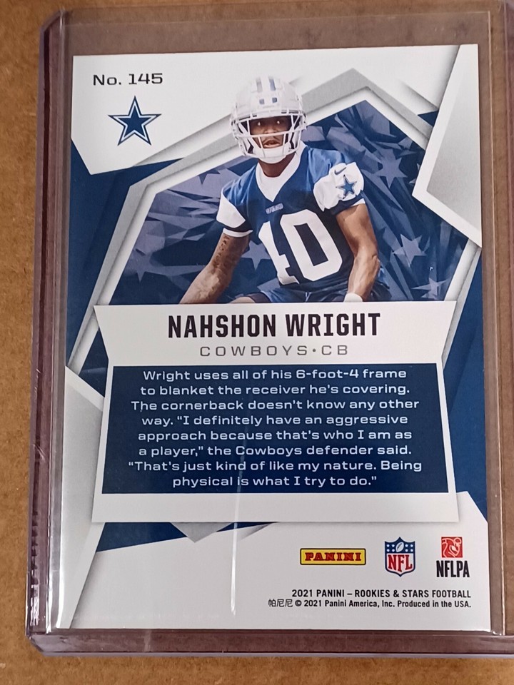 2021 Panini Rookies & Stars Nashon Wright RC Dallas Cowboys Rookie #145 ...