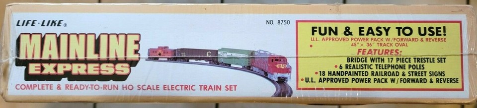 NEW Vintage Stock Life-Like MAINLINE EXPRESS Train Set HO Scale Santa ...
