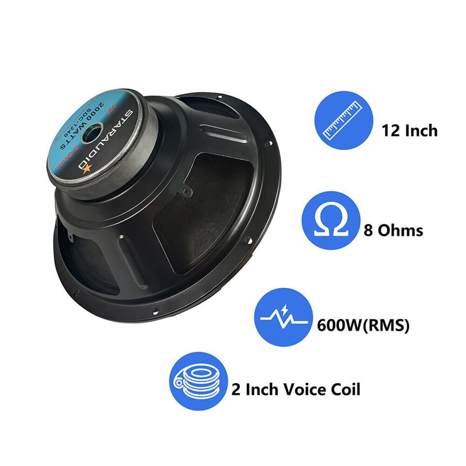 12 Inch 2000 Watts Replacement Subwoofer PA Audio USB Speaker Woofer ...