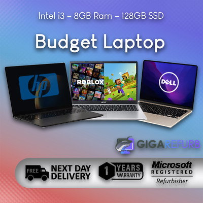 FAST CHEAP INTEL CORE i3 WINDOWS 10 8GB RAM 128GB SSD WI-FI LAPTOP ...