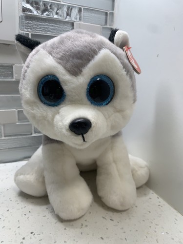 TY Beanie Boo Babies Husky Dog BUFF Plush 6x8x5 Big Glitter Blue Eyes ...
