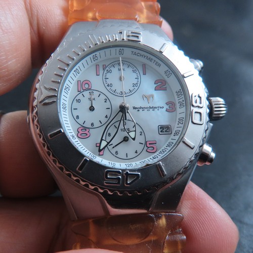 All Steel Technomarine Chronograph 200M/660FT Quartz Unisex Watch | eBay