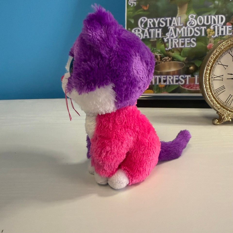 Ty Beanie Boo Pellie 6” Pink Purple Cat Plush EUC Stuffed Animal Toy | eBay