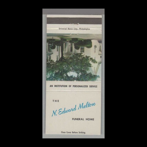 Matchbook Cover N. Edward Melton Funeral Home Moorestown, NJ | eBay