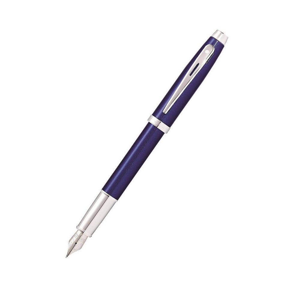 Sheaffer 100 Glossy Blue Lacquer/Chrome Plated SS Pen In Self-Serve ...
