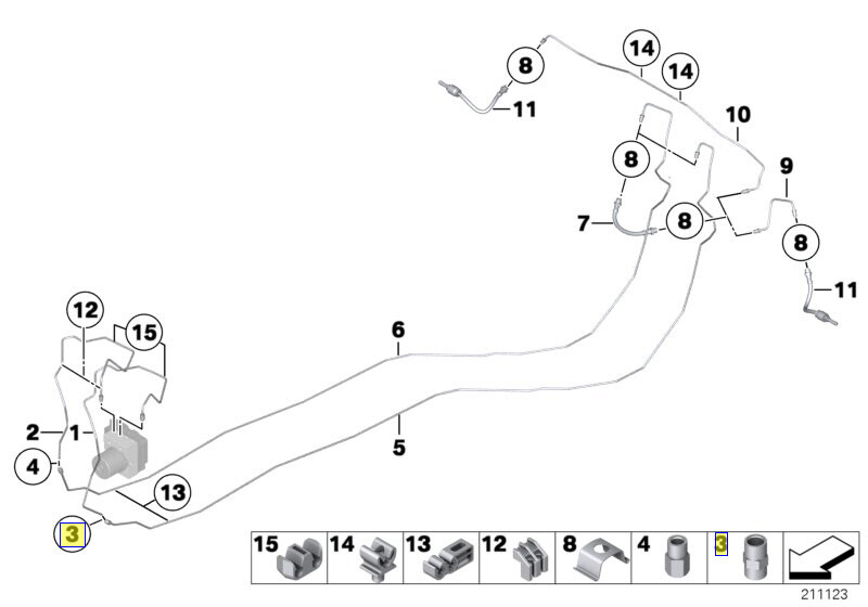 BMW Brake Hose Pipe Line Coupler Joint M12-M12x1.00 mm 34326757285 New ...