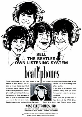 1966 The Beatles - Koss Headphones - Beatlephones Promotional ...